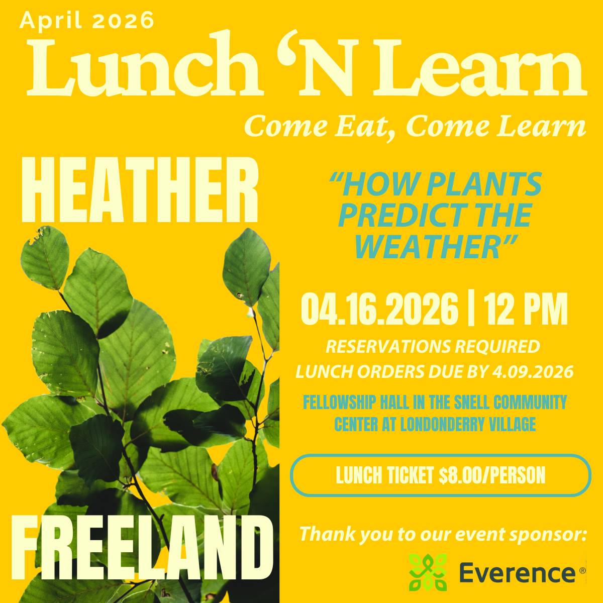 Lunch N Learn – April 16th, 2026 | How Plants Predict The Weather with ...